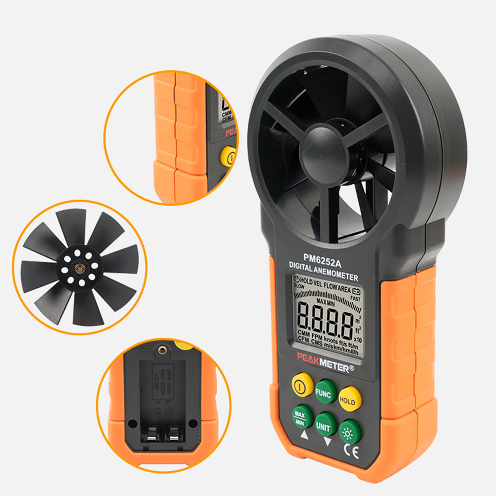 HANDHELD OUTDOOR DIGITAL Anemometer LCD Display Air Volume Measuring ...