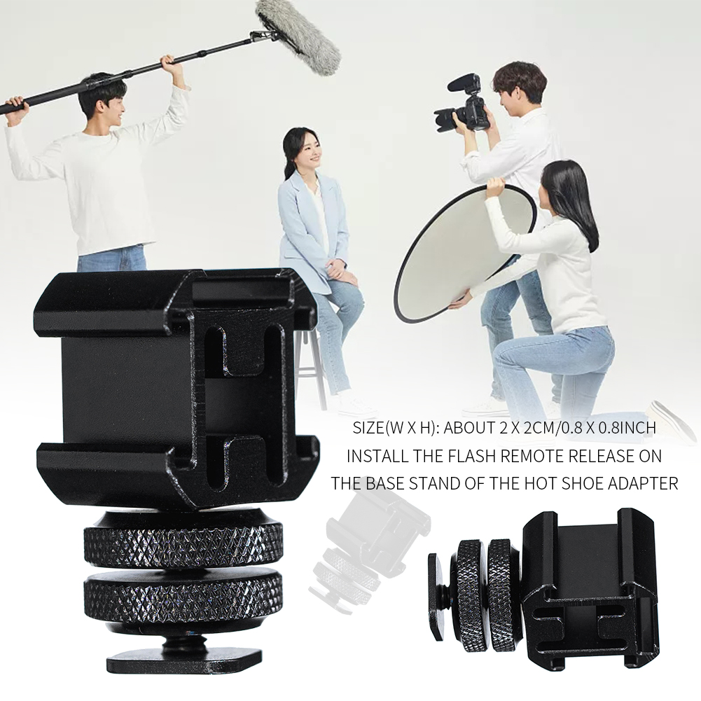 Microfoni treppiede per luci triplo registratore audio fotocamera attacco scarpa