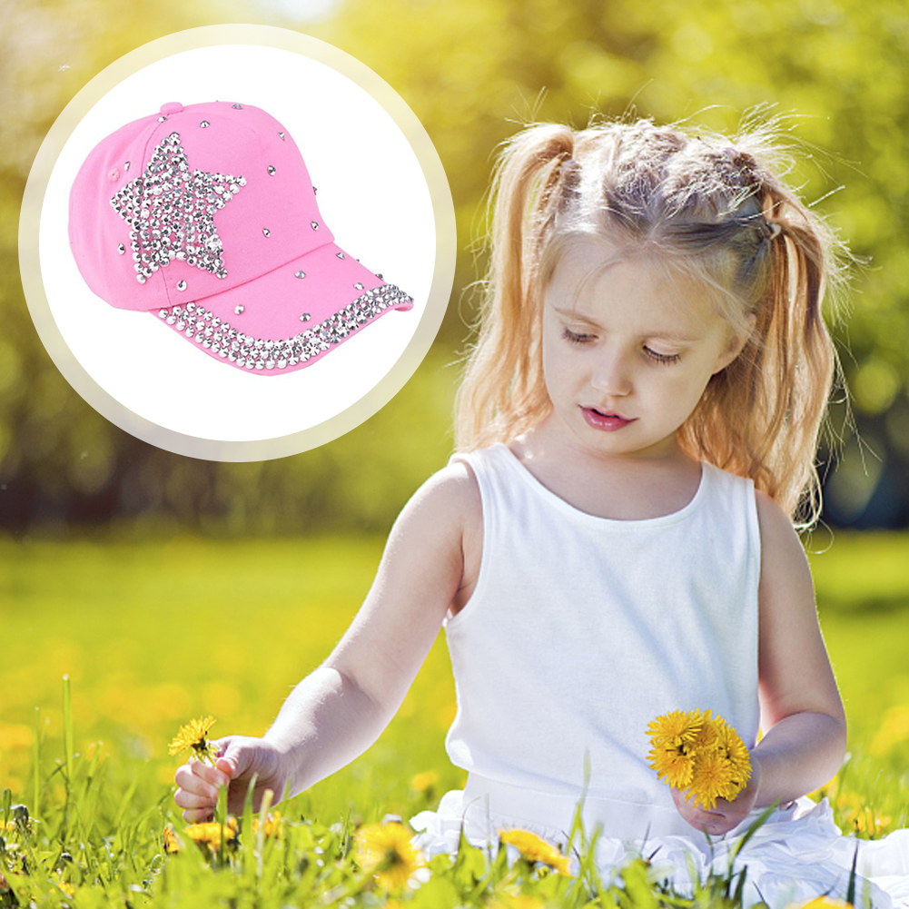 Cappello da baseball strass quotidiano a forma di stella regalo casual bambini a forma di stella