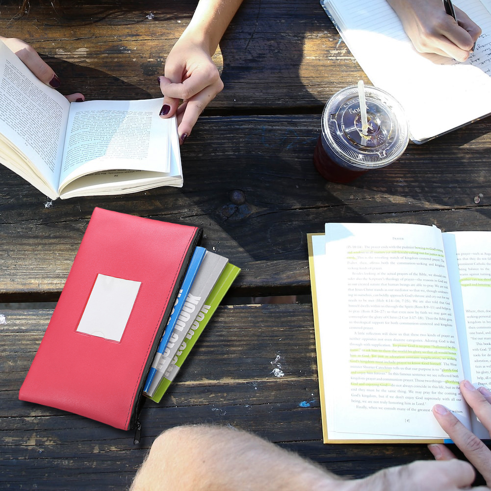 5pcs Document Money Bags Durable Bank Wallet With Zipper Clear Window ...