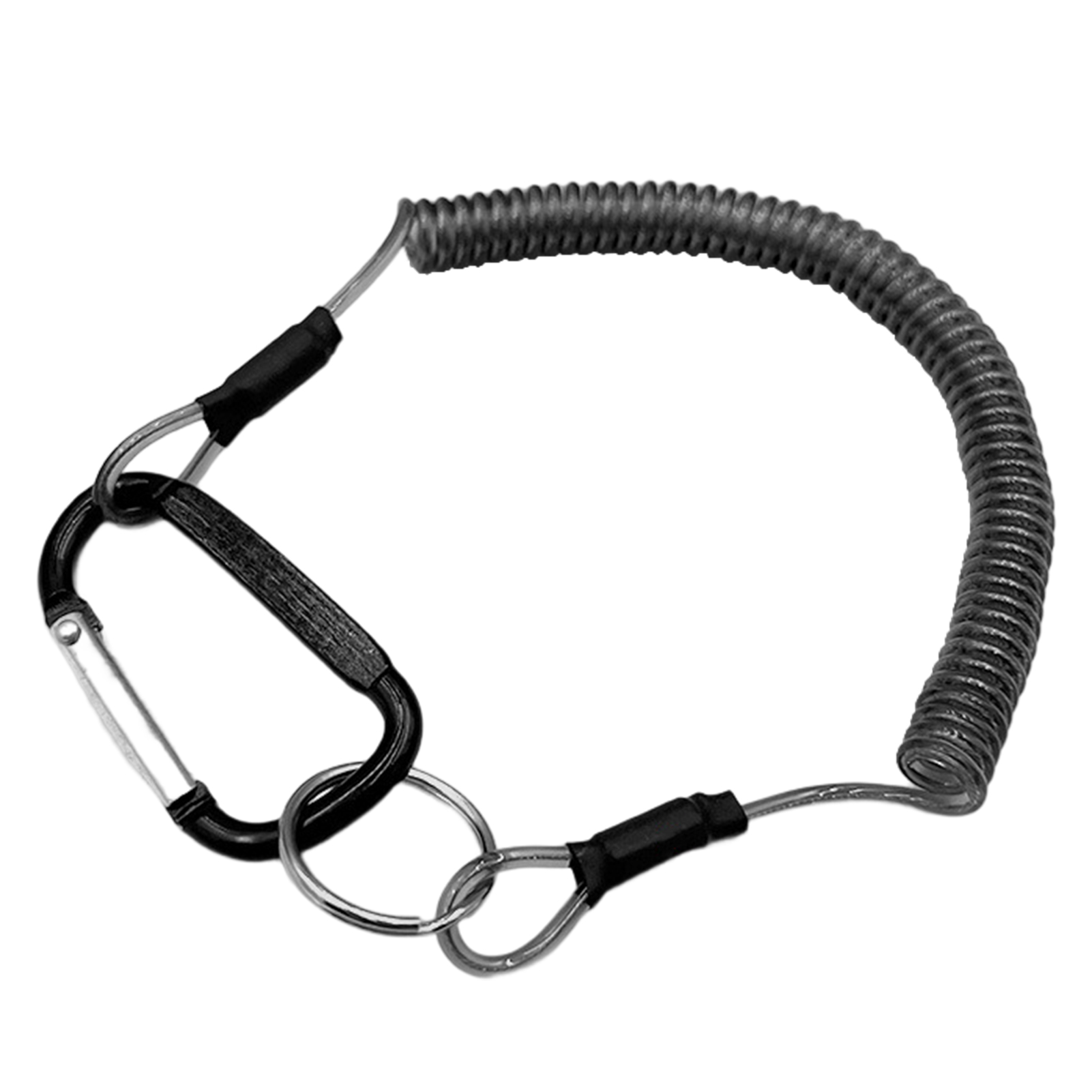 Men Women Wallet Retractable Spring Keychain Anti Lost Snap Hook Coil ...