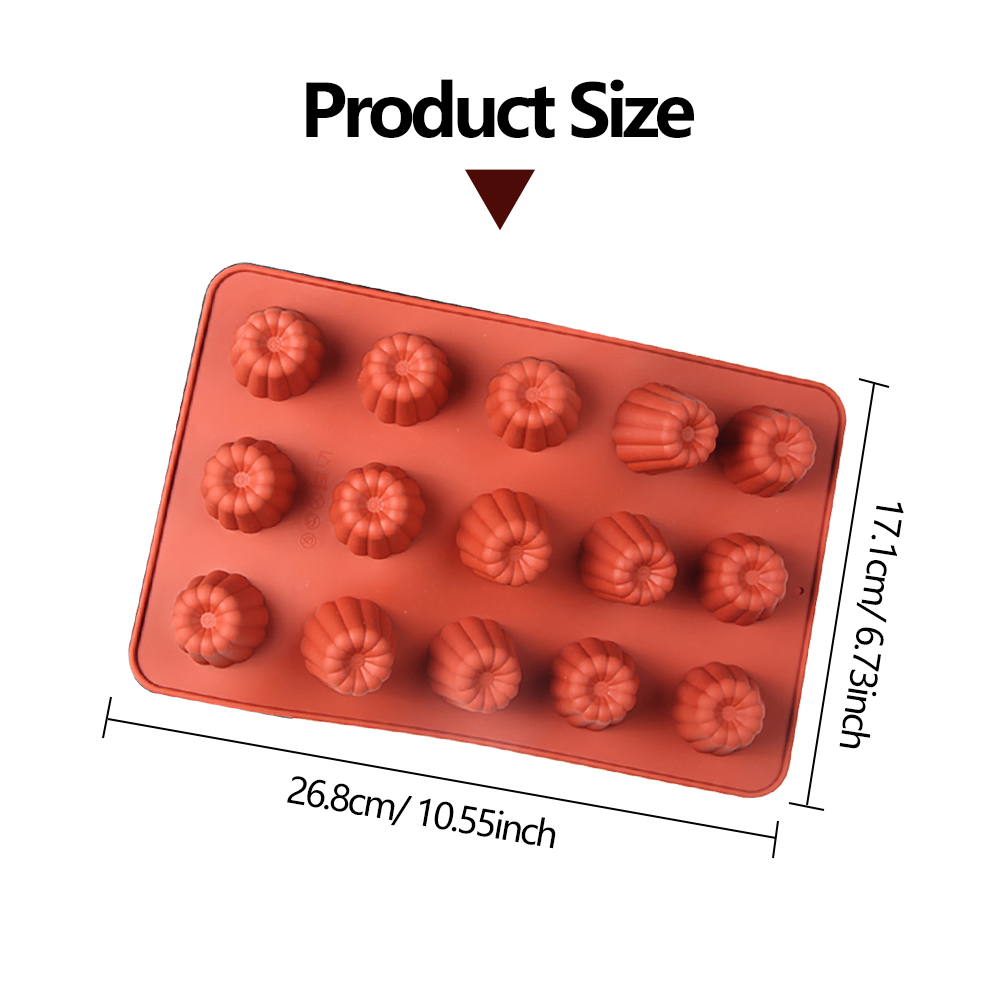 Mini Cake Molds Heat-Resistant Baking Canele Kitchen Silicone 15-Cavity ...