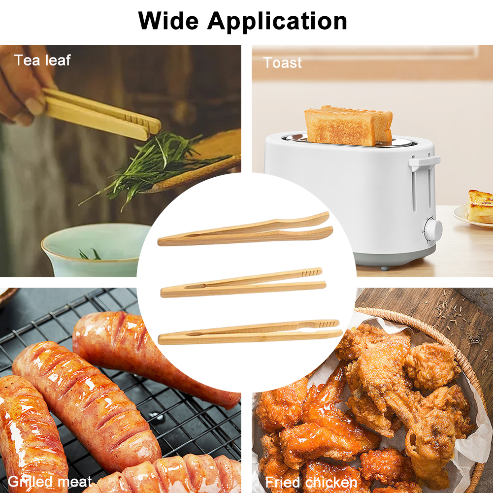 Wooden Clamp Food Serving Toast Tongs Kitchen Utensils Cooking Tool ...
