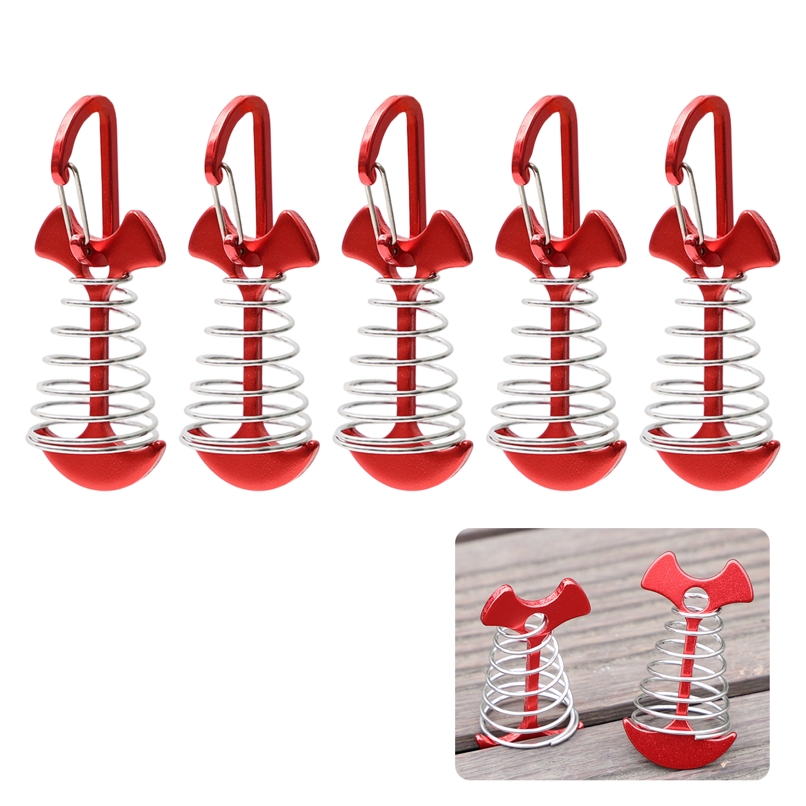 Adjustable Fishbone Outdoor Spring Buckle Deck Anchor Pegs Tent Stakes ...