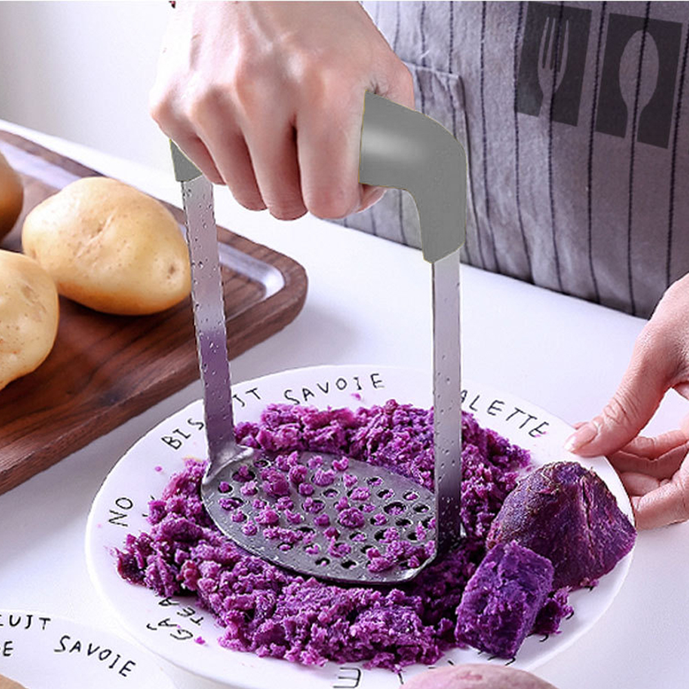 Food Tomato Stainless Steel Stable Soft Handle Potato Masher Hand Held ...