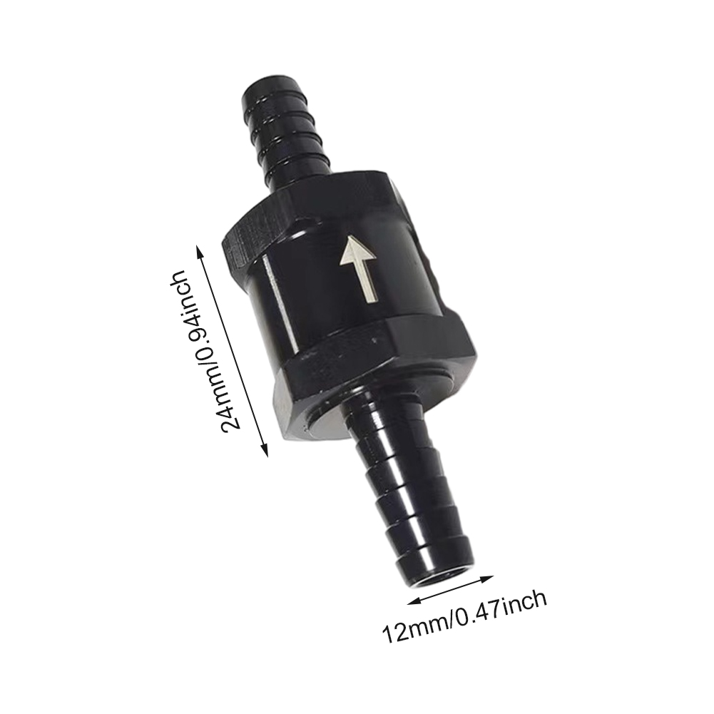 2pcs Petrol Non Return One Way Black Check Valve 12mm Sturdy Car Anti ...