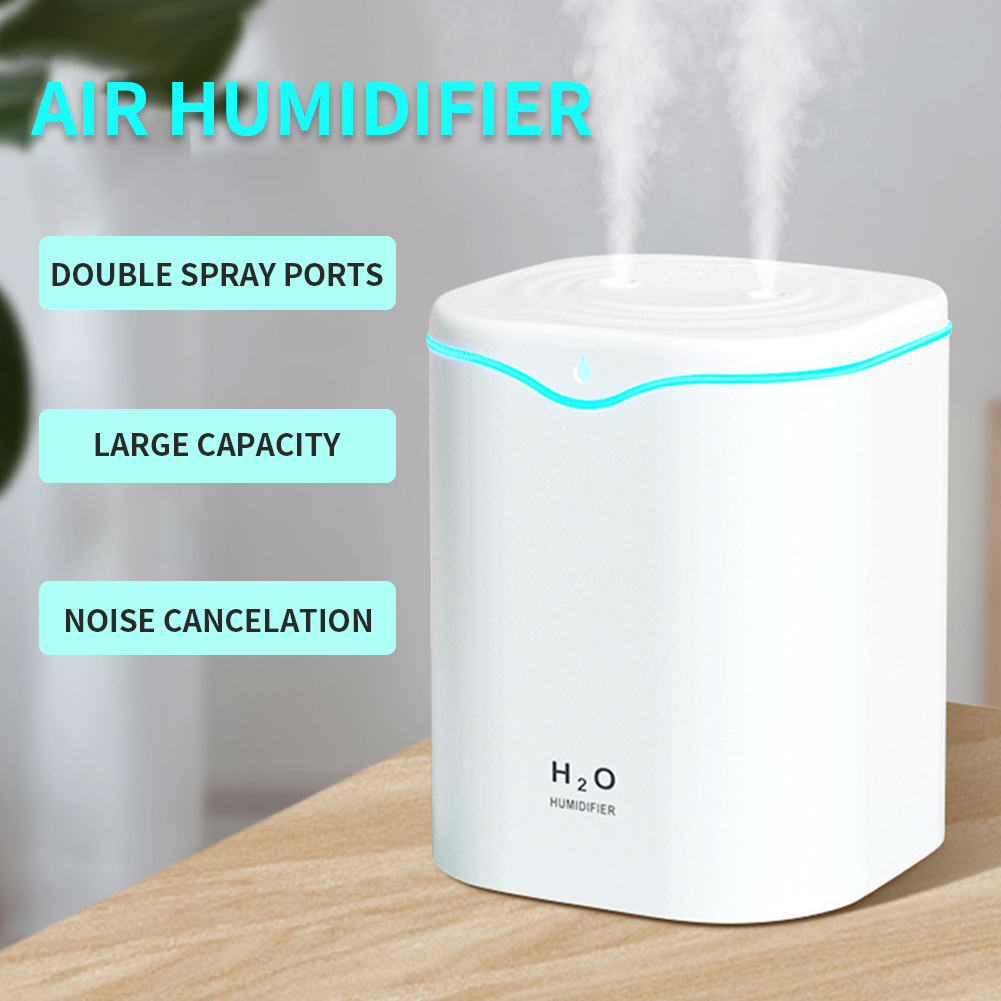 Umidificatore d'aria 2 L per camera da letto alimentato USB 2 porte spray desktop riduzione rumore