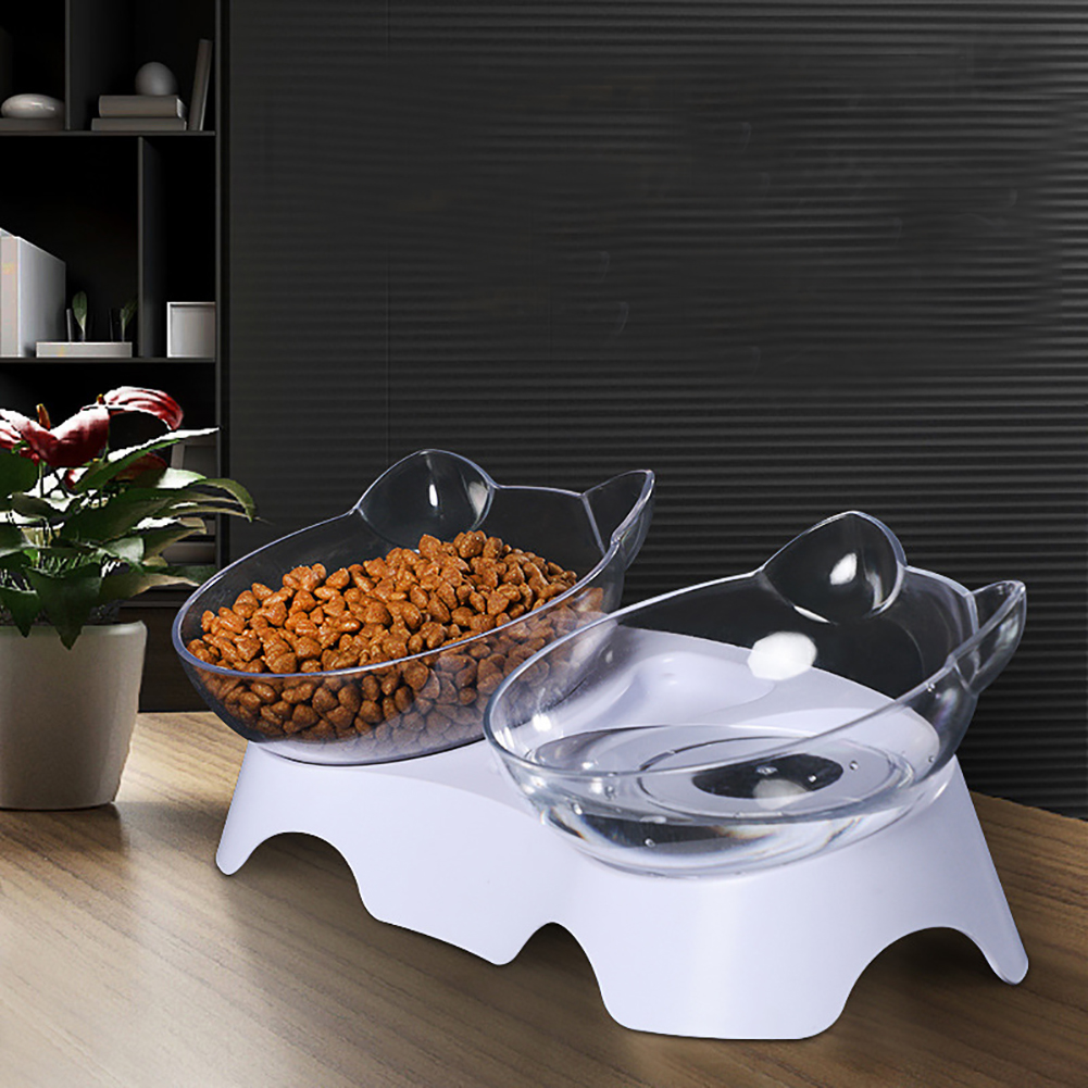 Alimentatore antiperdite ciotola per gatti con supporto rialzato protezione collo rimovibile cassaforte