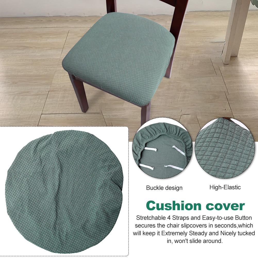 Coprisedili Cuscino Sala da Pranzo Elasticizzati Coprisedile Solido Sedia con Bottone Cravatte