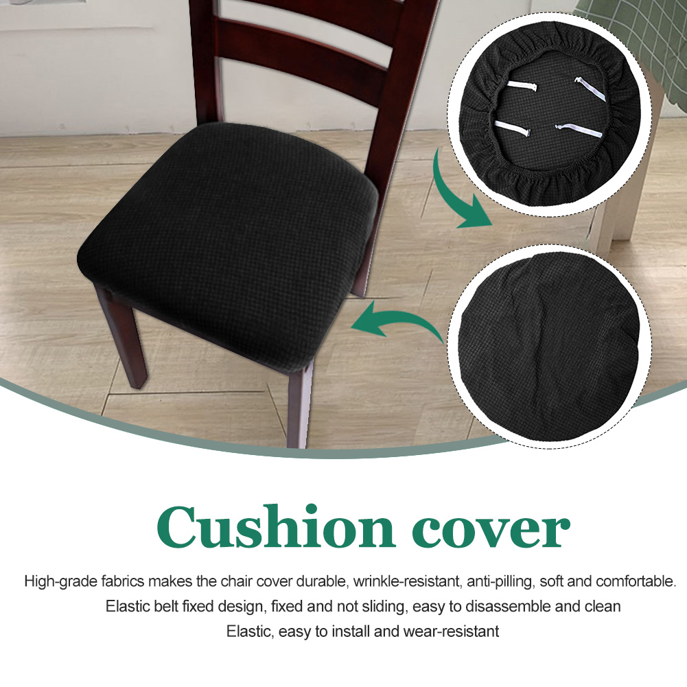 Coprisedili Cuscino Sala da Pranzo Elasticizzati Coprisedile Solido Sedia con Bottone Cravatte