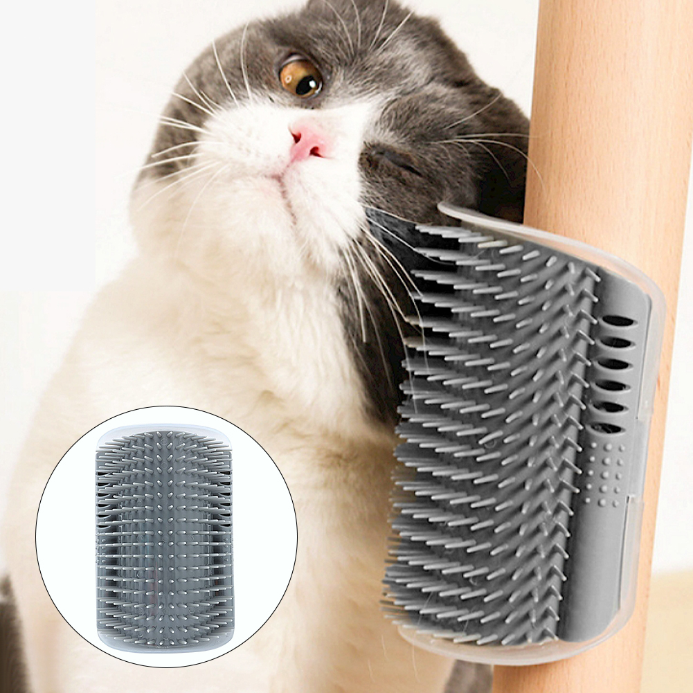 Spazzola da parete angolo bagno rimovibile per gatto perdita di capelli autotoelettatrice facile da pulire quotidianamente
