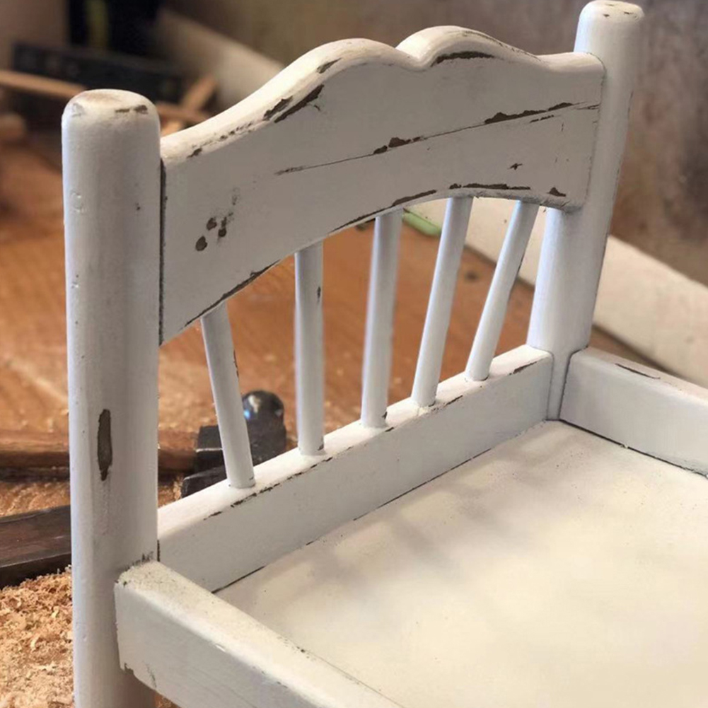 Letto fotografico regalo bambino in posa oggetti di scena sfondo durevoli culla in legno con viti