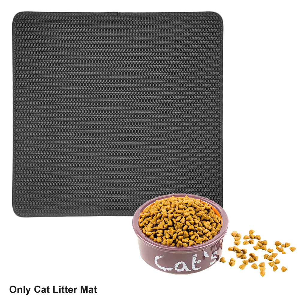 Tappetino lettiera per gatti morbido EVA impermeabile doppio strato fori pieghevoli facile da pulire