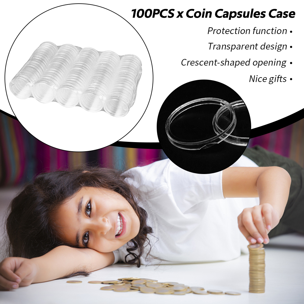 21mm 100pcs Organizer Packaging For Collection Coin Capsules Storage ...