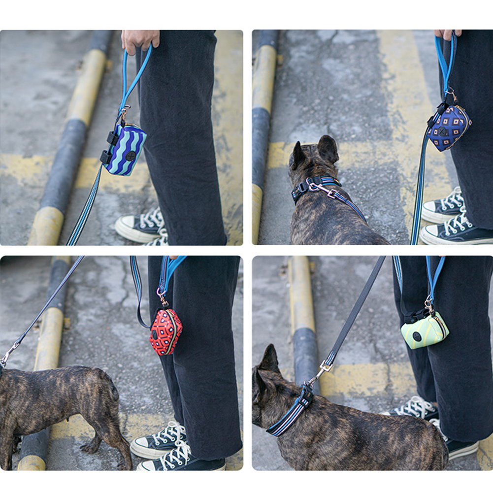Dispenser borsa cacca cane gatto da viaggio per riporre al guinzaglio con clip resistente all'usura