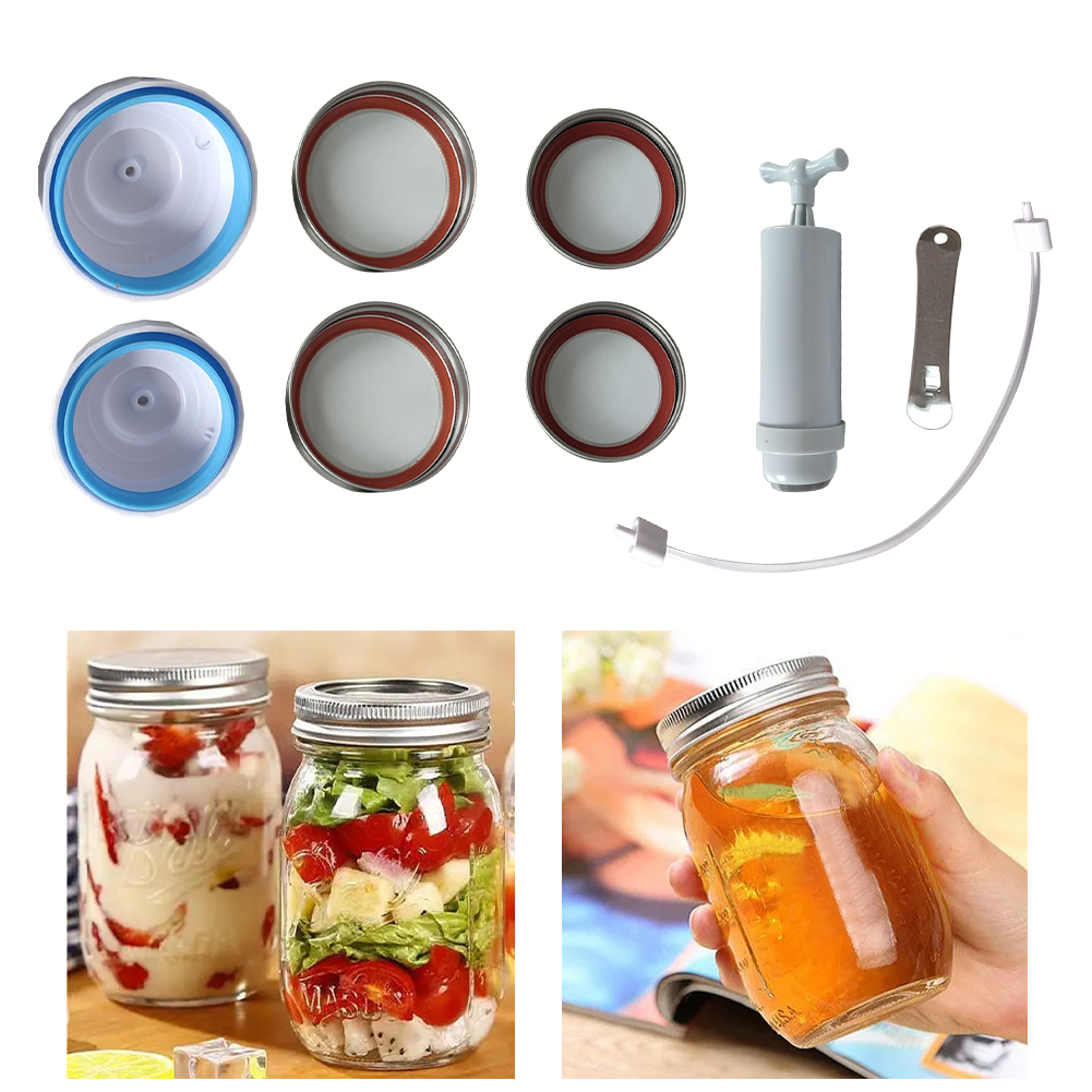 Apricoperchio pompa Mason barattolo sigillante sottovuoto manuale per normale bocca larga portatile