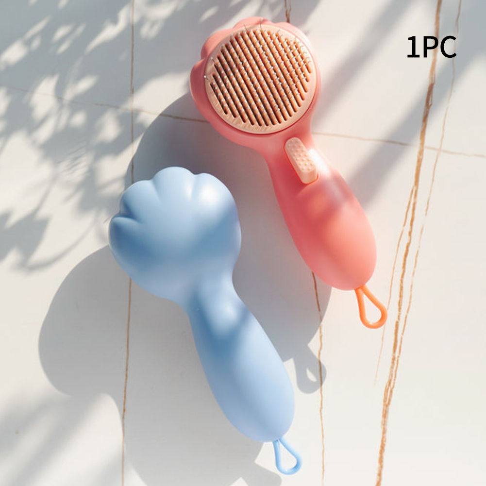 Fornitura ergonomica per animali domestici autopulizia casa spazzola per cani pulsante per toelettatura gatto