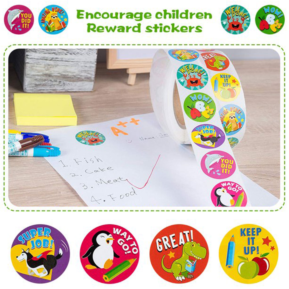 500SHEETS/ROLL REWARD STICKER School Self For Kids Assorted Designs £5. ...
