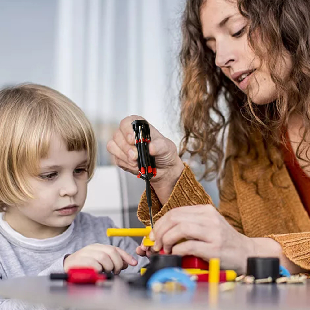 Folding Slotted Nightwork Screwdriver Set With LED Flashlight Hand Tool ...