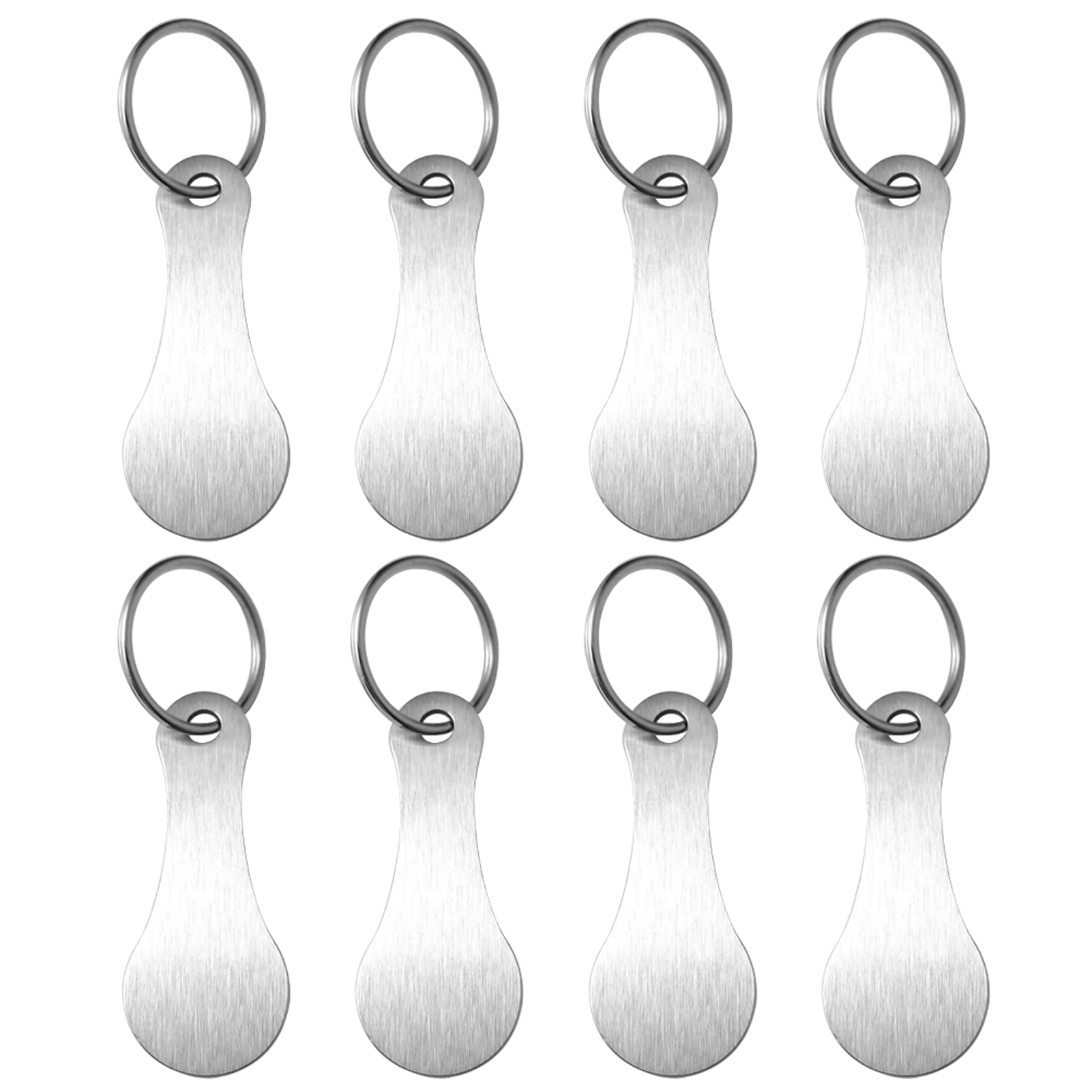 8pcs Trolley Token Keys Men Women For Shopping Rustproof Silver With ...