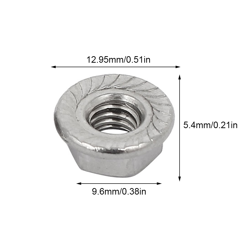 26pcs Stainless Steel Hex Flange NutThread Hardware Fastener Serrated ...