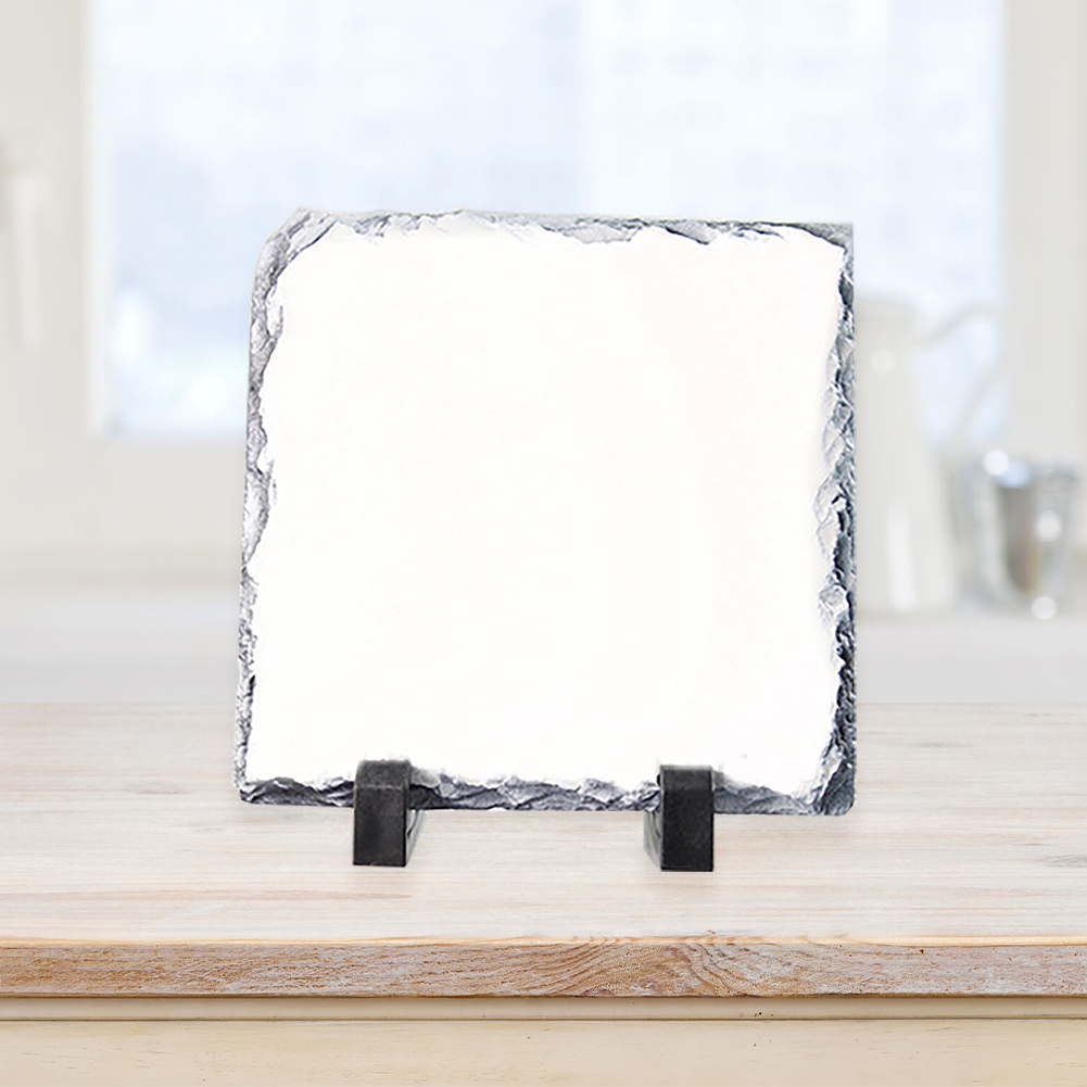 SQUARE PHOTO FRAME Sublimation Blank Display Natural Rock Birthday Home ...