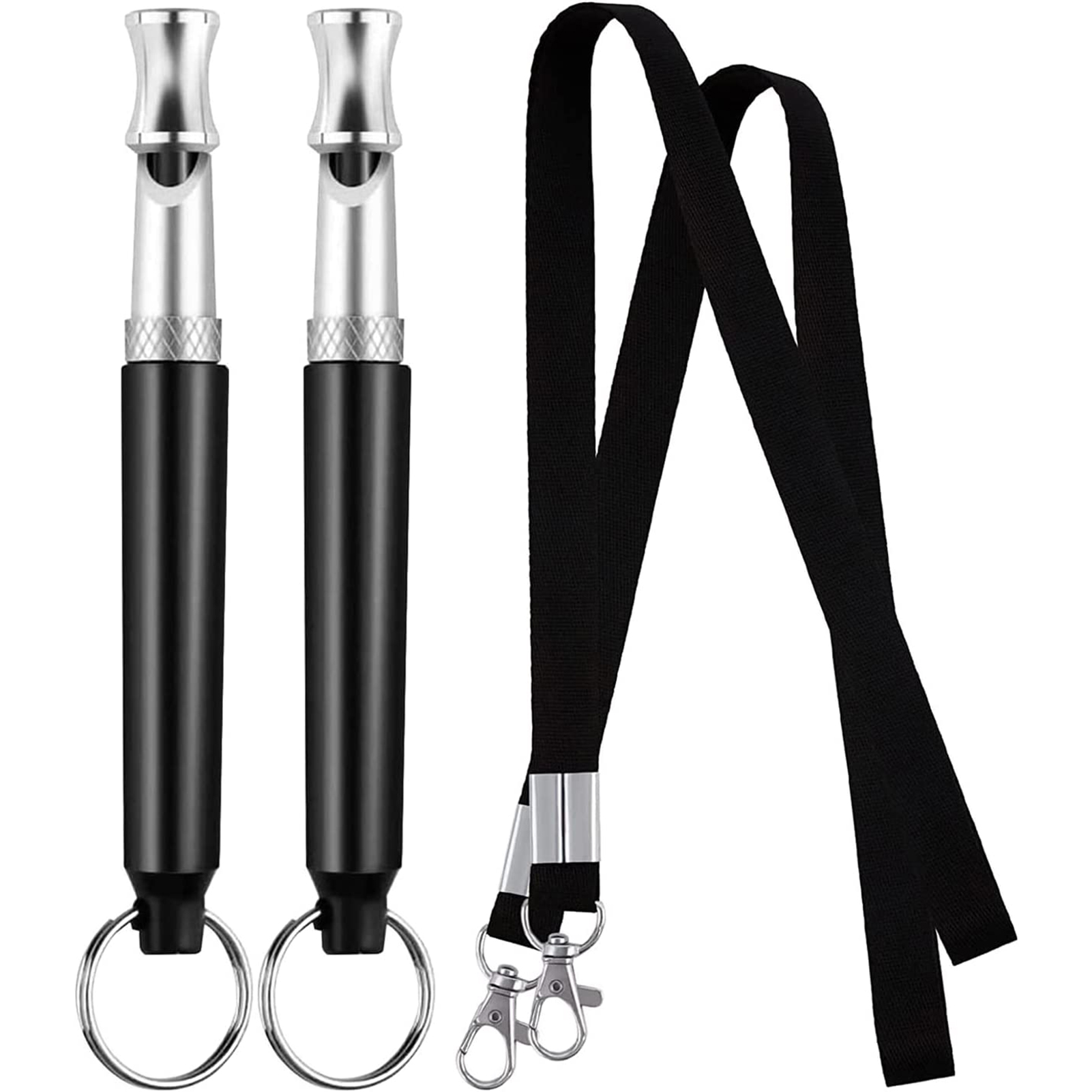 Confezione da 2 Frequenza Regolabile Con Cordino Rame Cane Fischio Silenzioso Universale