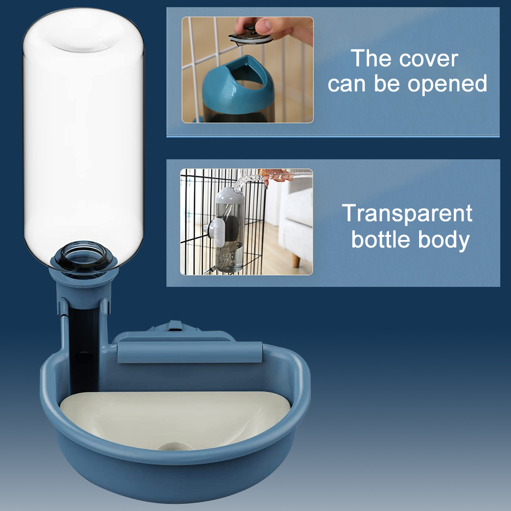480 ml coniglio per gabbia bocca larga bottiglia d'acqua cane gatto rimovibile a prova di perdita