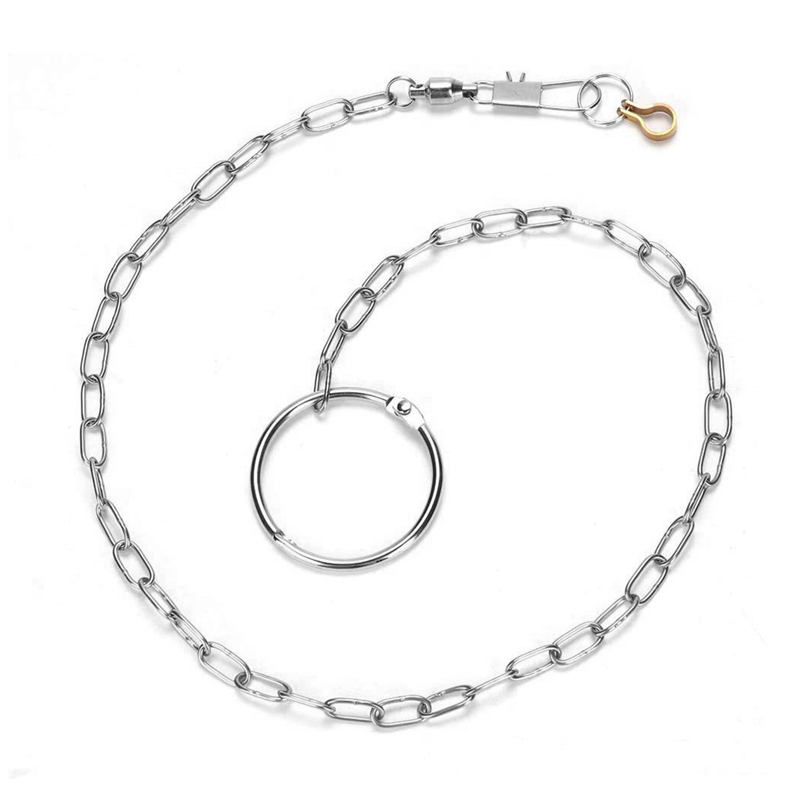 Strumento di addestramento catena lunga acciaio inox con anello resistente all'usura portatile