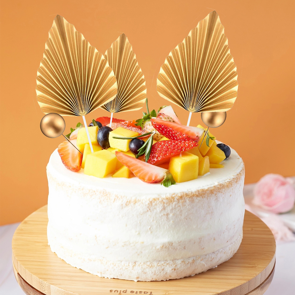 22pcs Paper Fan Round Ball Cake Topper Birthday Anniversary Insert ...