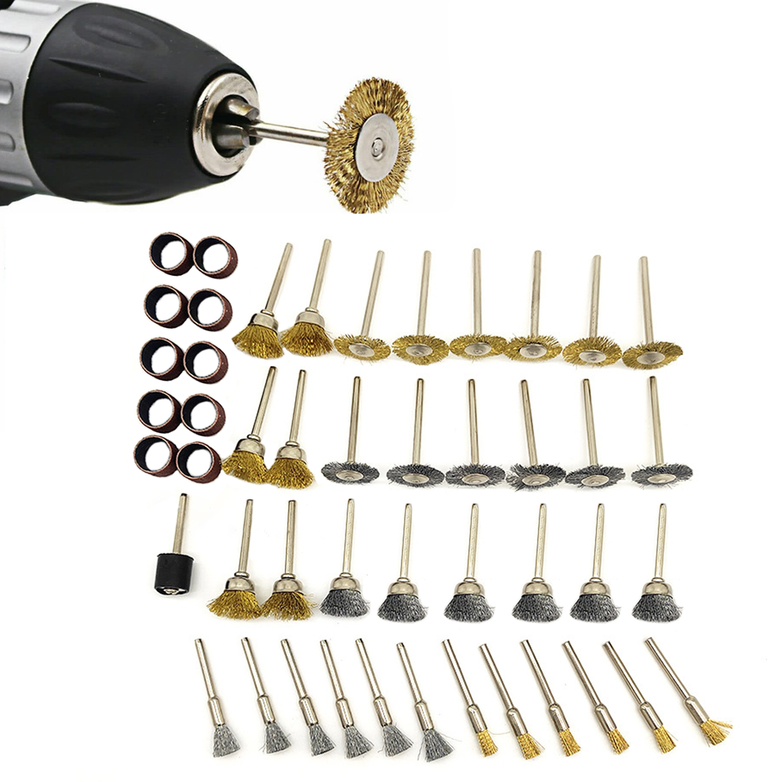 Wheel Cup Drill Tool Set Polishing Attachment DIY Sanding Band Wire ...