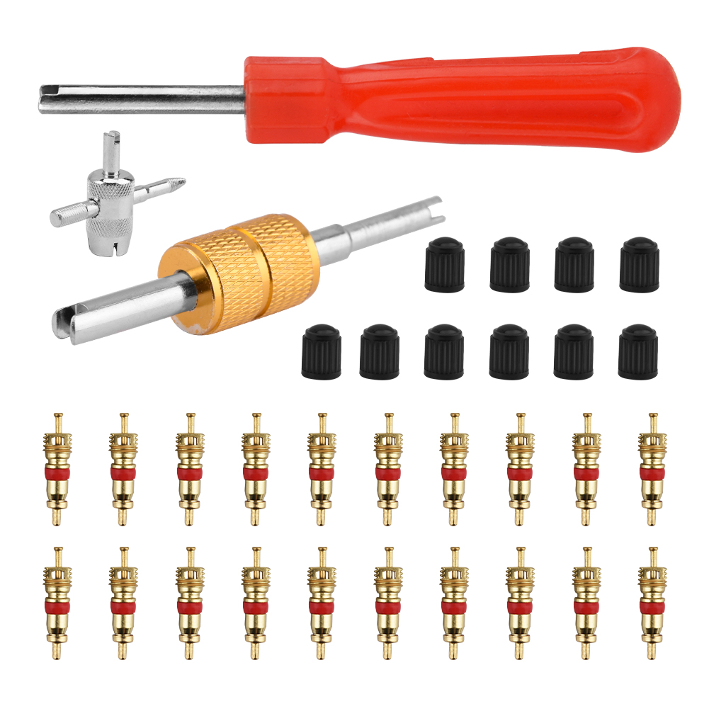 33 pz set di strumenti valvola pneumatici portatile per auto tappo vapore nucleo aria professionale