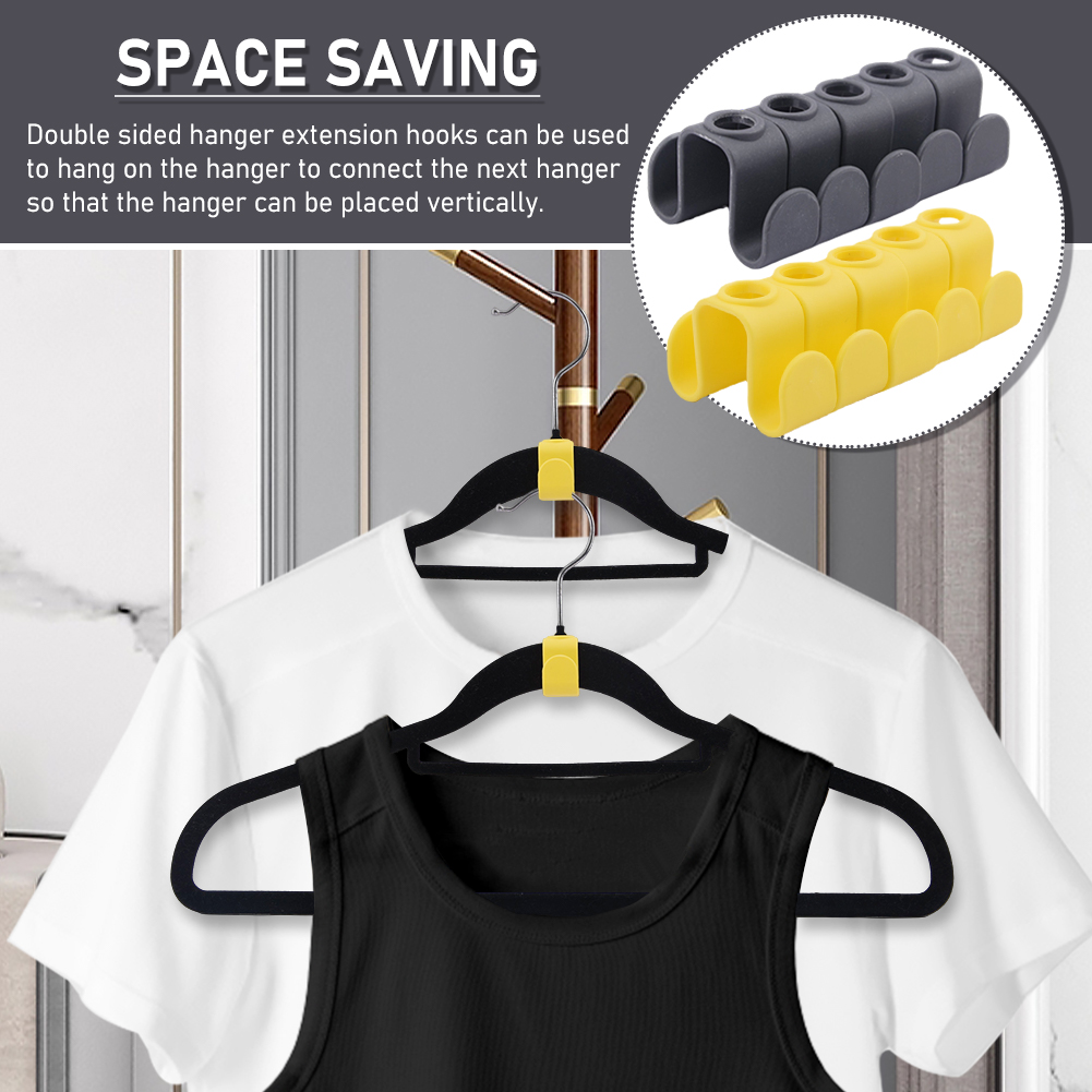 50pcs Double-sided Hanger Connector Hook Home Bedroom Space Saving ...