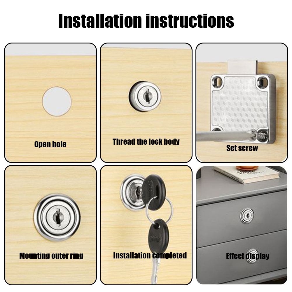 68pcs 22mm Security With Keys Drawer Lock Set Furniture Hardware ...