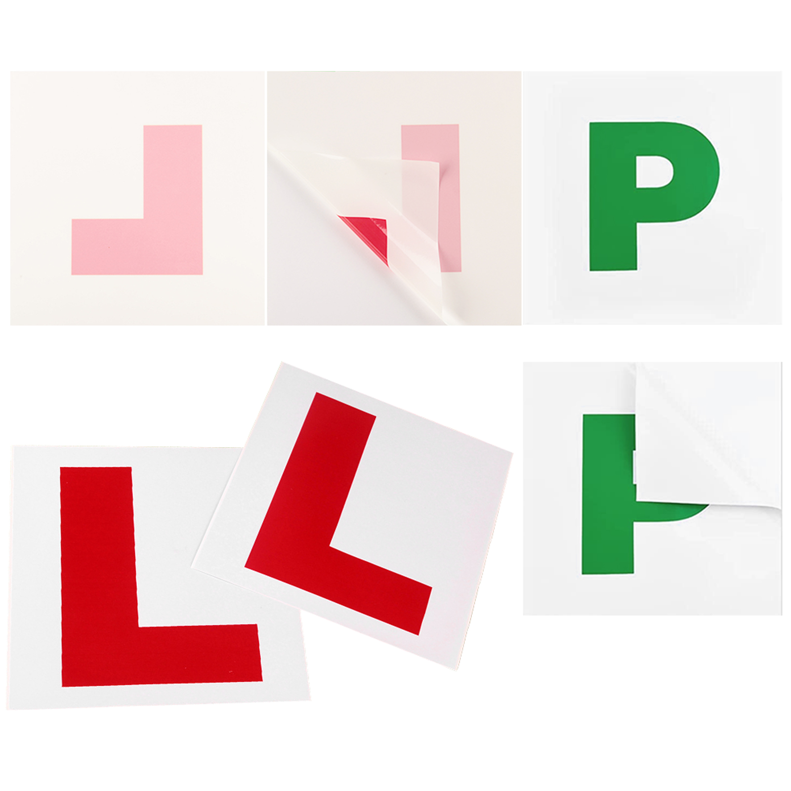 6 pz adesivo auto rimovibile avvertimento statico resistente alle intemperie piastra L P per nuovo conducente