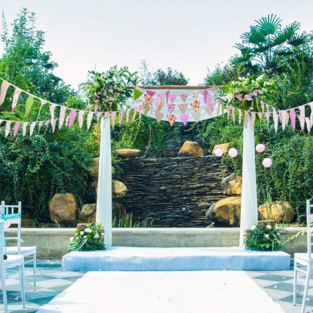 12m/39ft 42pcs Triangle Flags Bunting Banner Hanging Decor Outdoor ...