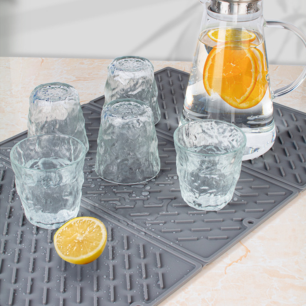 2pcs Soap Holder Non Slip For Kitchen Counter Dish Drying Mat Set Heat ...