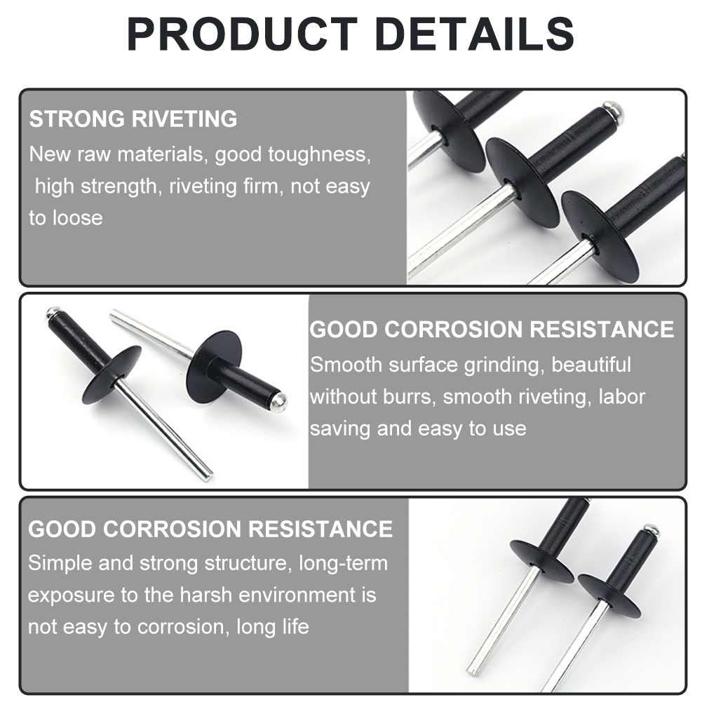 50pcs Storage Box Blind Rivet Aluminum Screw Stable With Large Flange ...