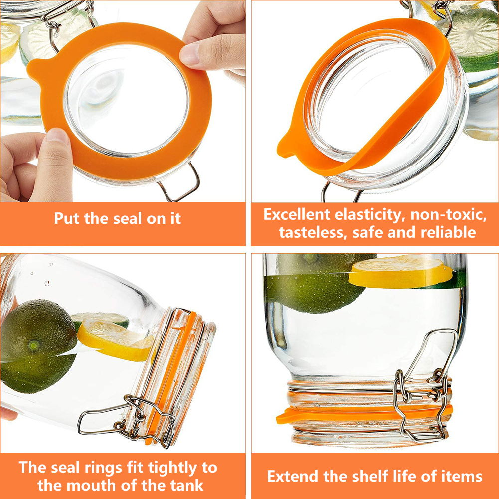 12pcs Kitchen For Mason Jar Clamp Lid Durable Sealing Ring Washer ...