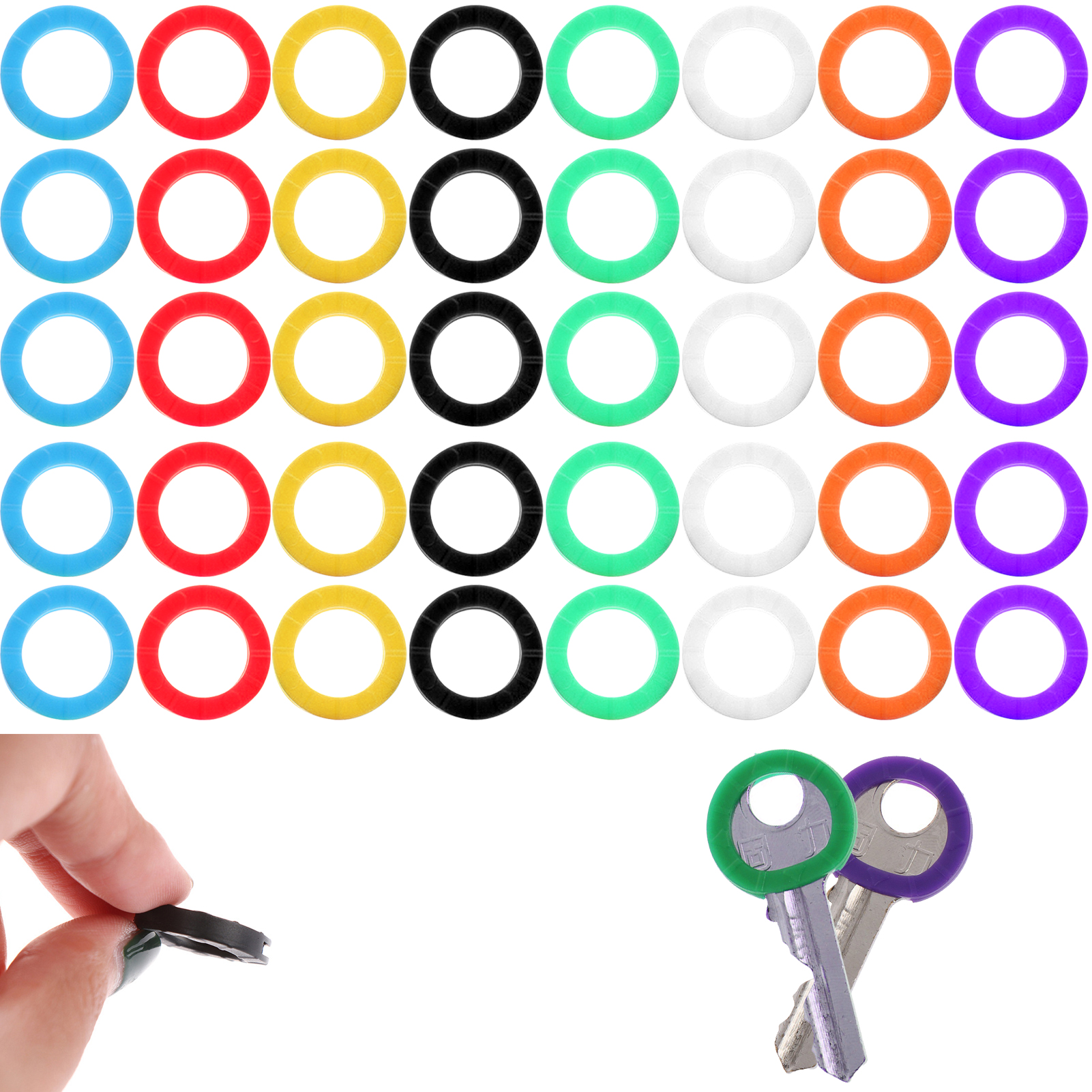 40pcs Identifying Universal House Door Key Cover Cap 8 Colors ...