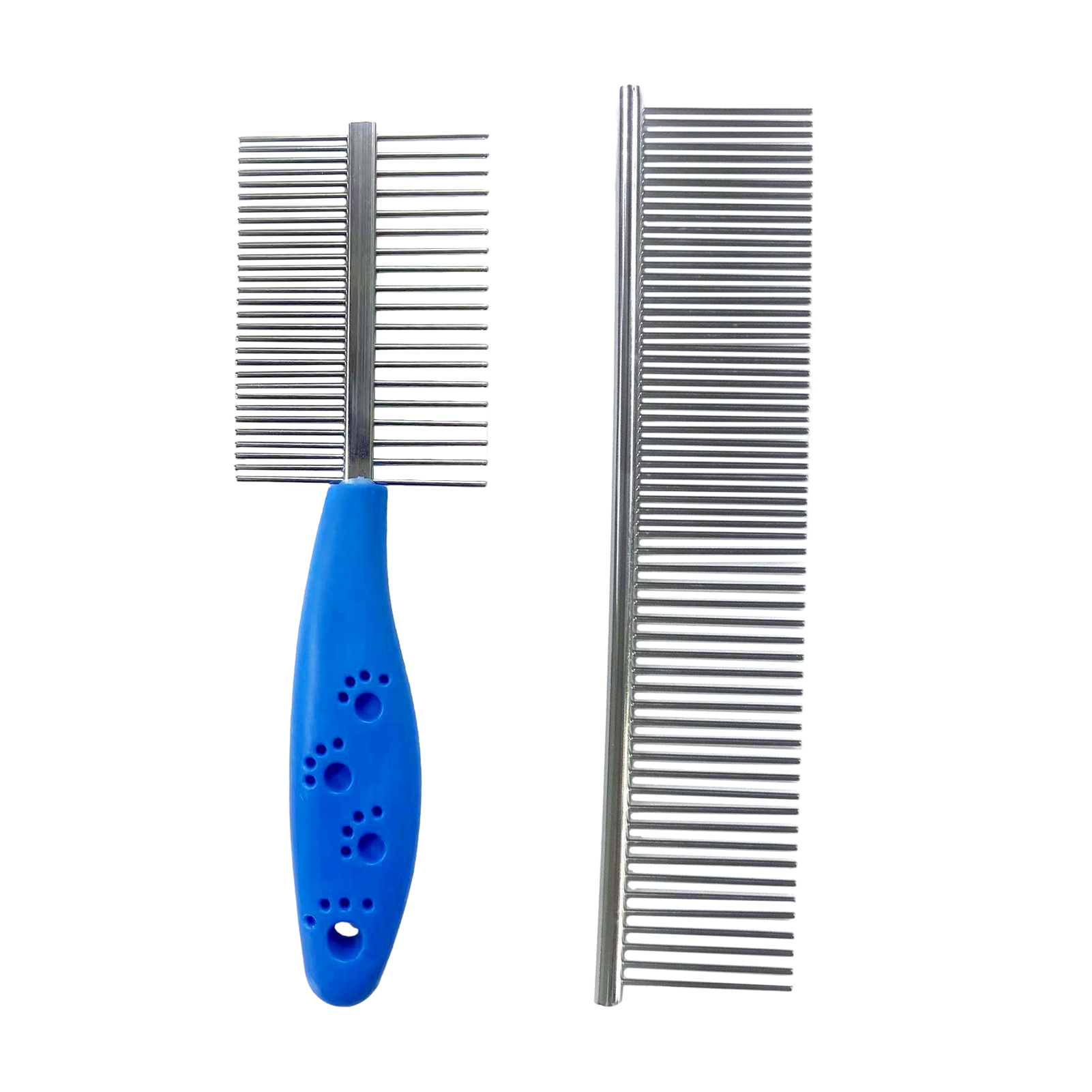 2pcs Dog Comb Comfortable Round Tip Stainless Steel Teeth Grooming ...