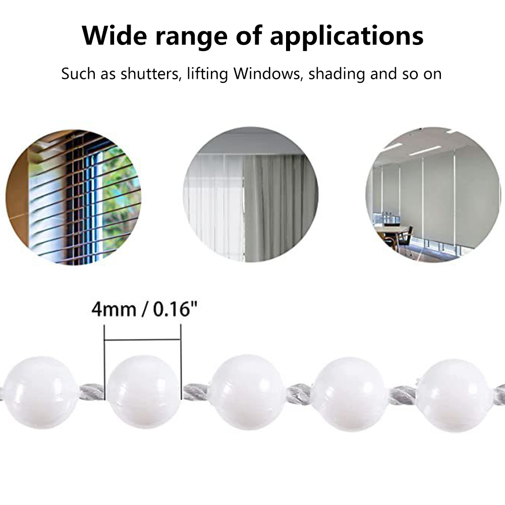 Cuttable Durable White With 10 Ball Chain Connectors Roller Blind Chain ...