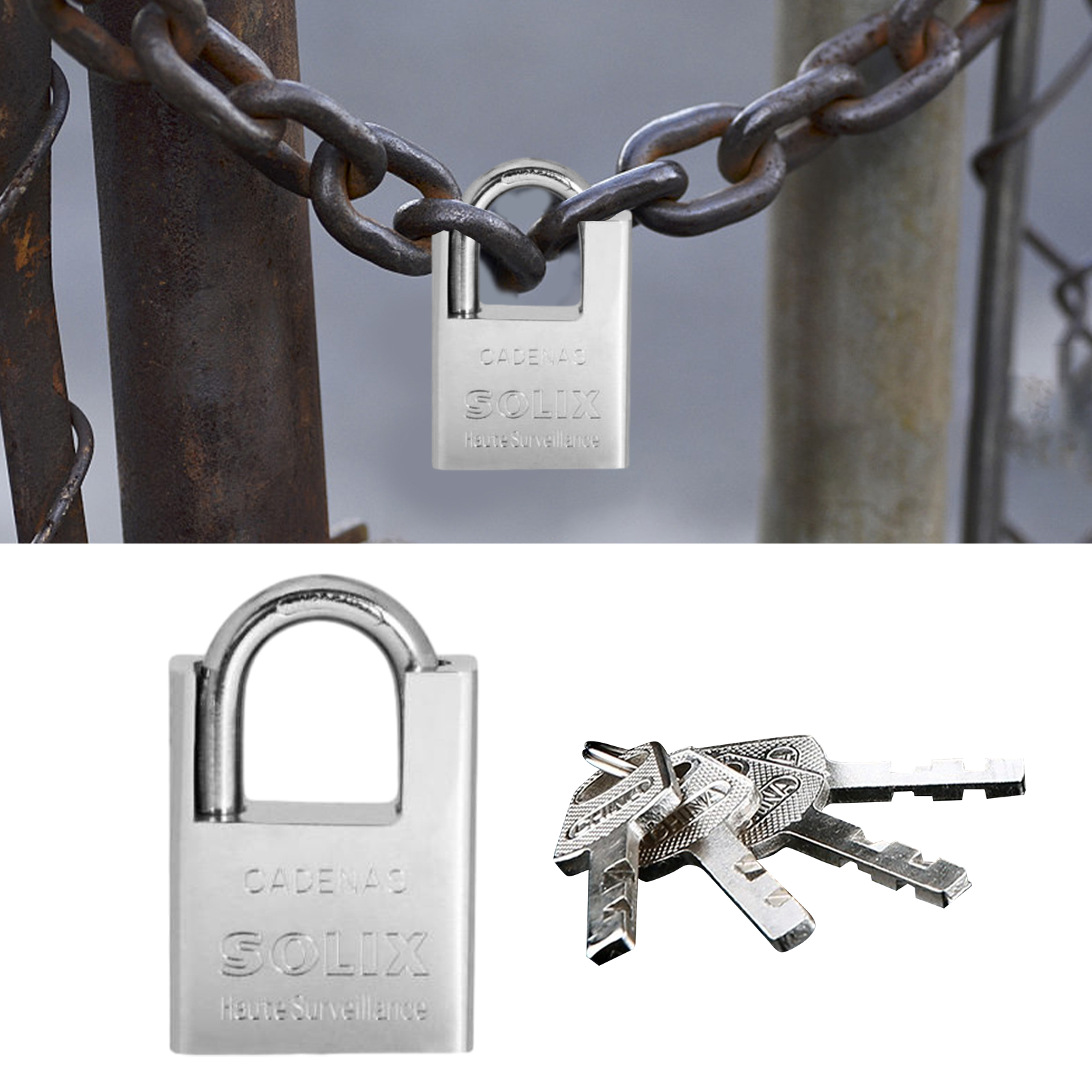 Keyed Padlock Warehouse Cut Resistant School Shed Office Anti Theft ...