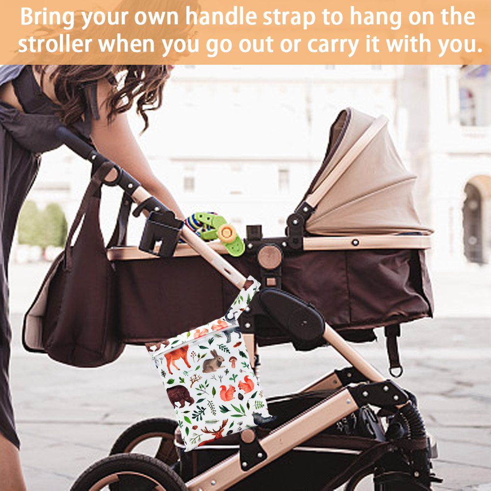 2pcs Baby Nursing Beach Nappy Bag Wet Dry Waterproof Leaf Print ...