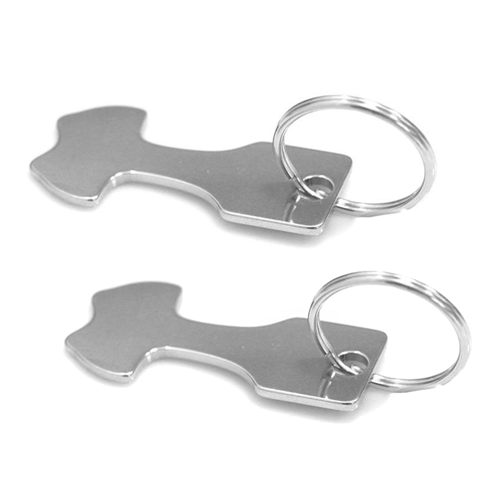 3pcs Shopping Trolley Token Removable With Key Rings Stainless Steel ...