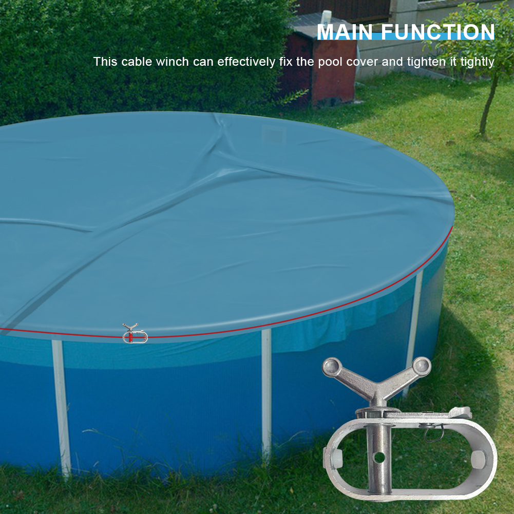 2pcs Wire Tensioner Cable Winch Winter Pool Cover Silver For Rope ...