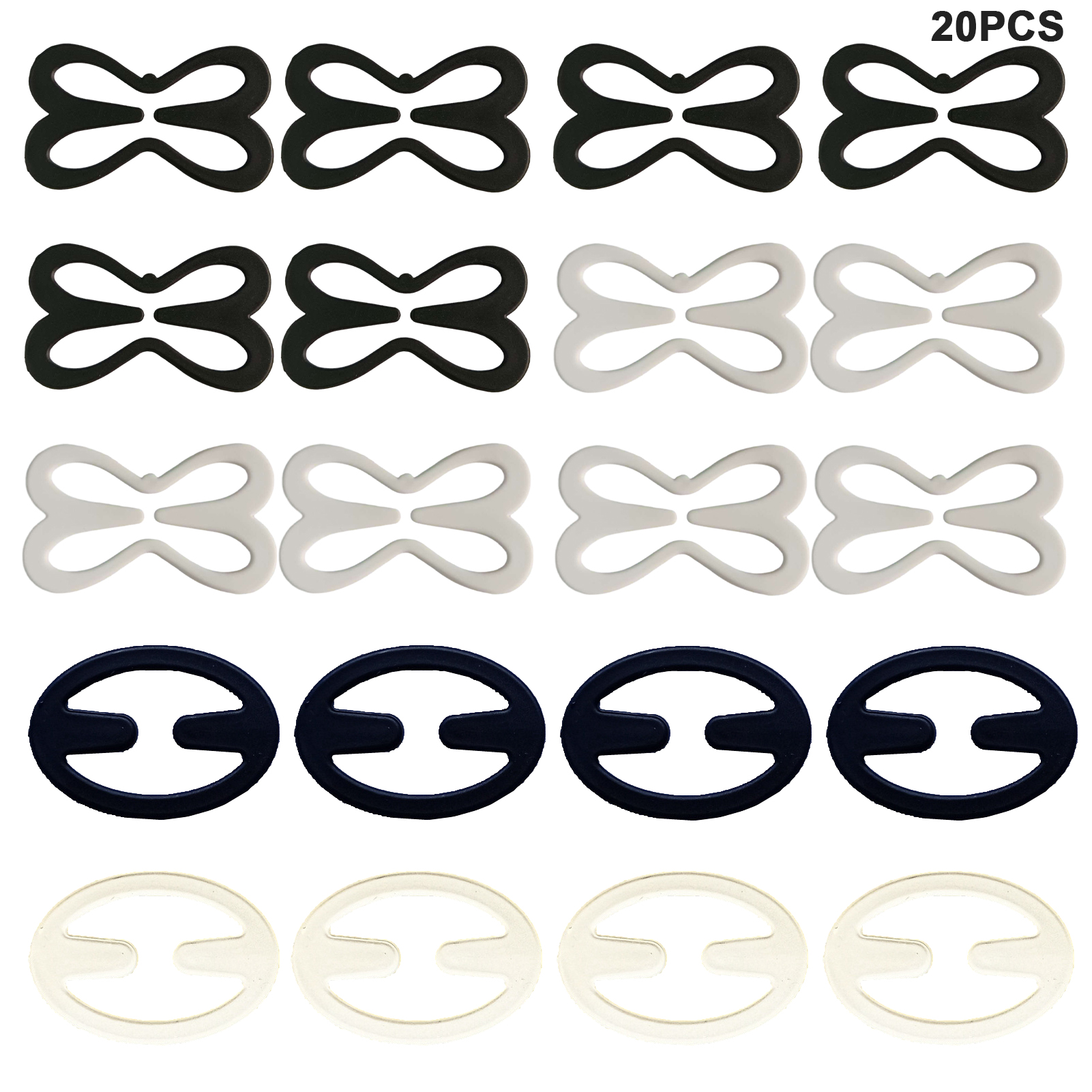 20pcs Bra Strap Clip Adjustable Practical Anti Slip For Cleavage ...