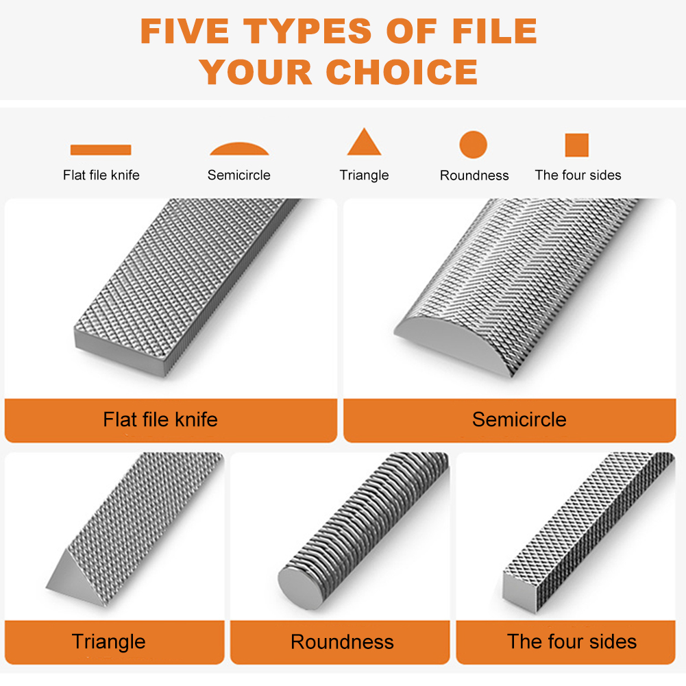 5pcs Multifunctional Round File Set Flat Portable For Metal Carving ...