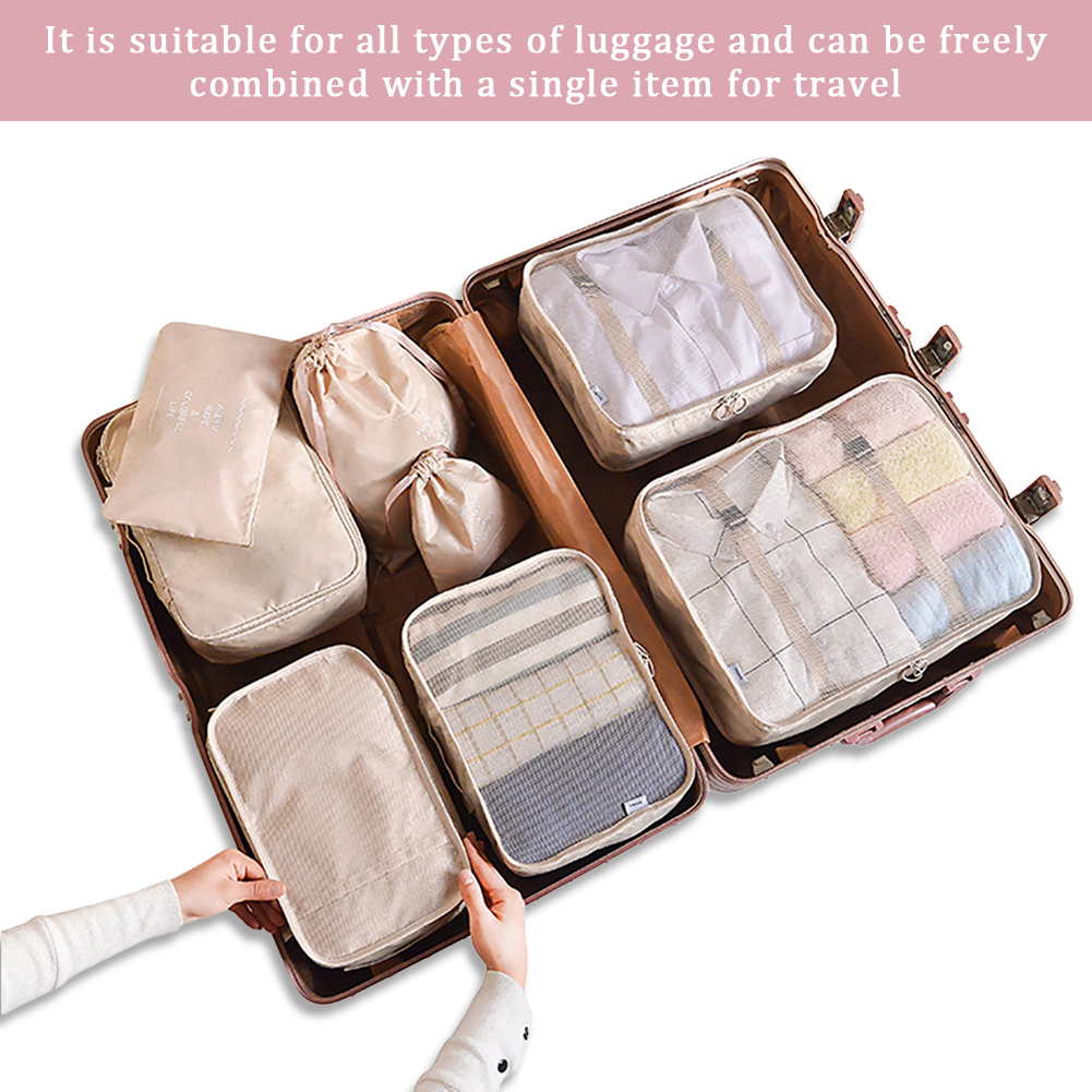 8pcs Packing Cubes Essentials Luggage Organizer Set Shoes Accessories ...