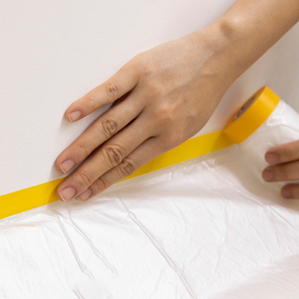 4rolls UV Resistant Masking Film With Tape Furniture Preservation Self ...